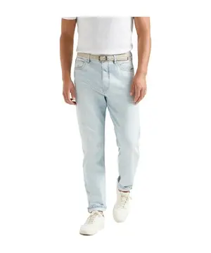 Brunello Cucinelli Mid-rise Jeans With Logo Patch - Light Denim