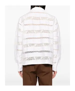 BODE Striped Lace Detail Shirt - Cream