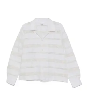 BODE Striped Lace Detail Shirt - Cream