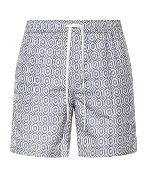 Eleventy Geometric Print Swim Shorts - Gray