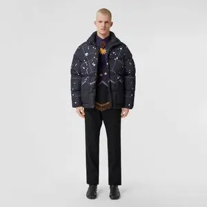 Burberry Geometric Print Puffer Jacket