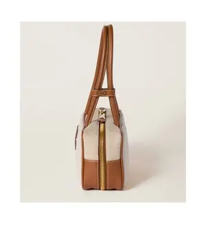 Miu Miu Beau Zipped Tote Bag - Beige/brandy