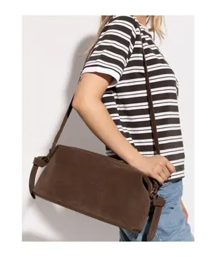 Yuzefi Brioche Knotted Suede Shoulder Bag