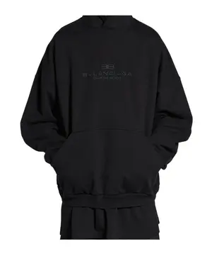 Balenciaga Bb Garderobe Embroidered Hoodie - Black