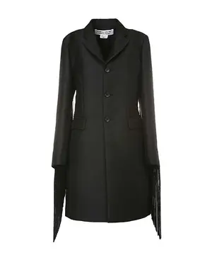 Comme Des Garçons Single Breasted Suit Coat With Tassel Sleeves