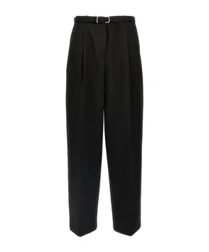 JIL SANDER Belted Tailored Trousers - Black
