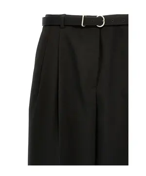 JIL SANDER Belted Tailored Trousers - Black