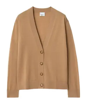 Burberry V-neck Knitted Cardigan With Button Detail