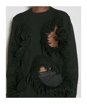 Comme Des Garçons Cut Out Long Sleeve Sweater