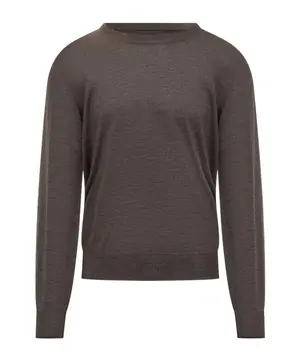 Brunello Cucinelli Crew Neck Long Sleeve Sweater - Black