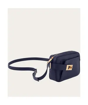 FERRAGAMO Gancini Buckled Shoulder Bag - Blue