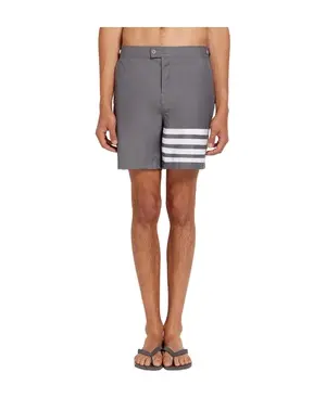 Thom Browne 4-bar Striped Shorts - Medium Gray