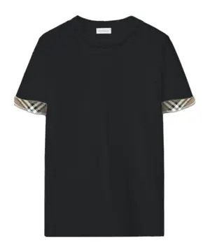 Burberry Check Trim Cotton T-shirt - No