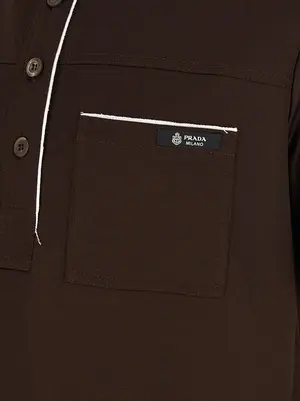 Prada Short-sleeved Polo Shirt - Ebony