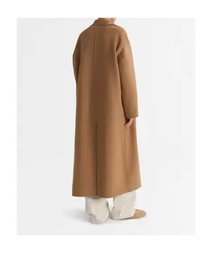 Soft Goat Double-breasted Patch-pocket Coat