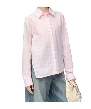 Loewe Checked Shirt With Asymmetrical Hem