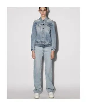 Amiri Structured Shoulder Denim Trucker Jacket - Gray