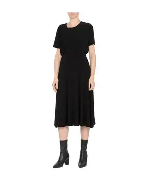 Norma Kamali Elastic Waist Midi Skirt - Black