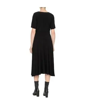 Norma Kamali Elastic Waist Midi Skirt - Black