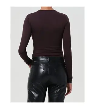 AGOLDE Aura Long Sleeve Bodysuit - Chocolate-colored