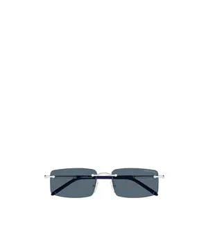 Montblanc Rectangular Frame Rimless Sunglasses - Blue
