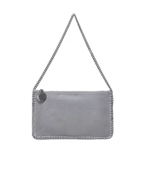 Stella McCartney Falabella Logo Charmed Shoulder Bag - Light Grey
