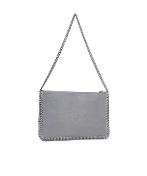 Stella McCartney Falabella Logo Charmed Shoulder Bag - Light Grey