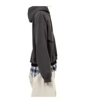Mihara Yasuhiro Layered Drawstring Hoodie - Black