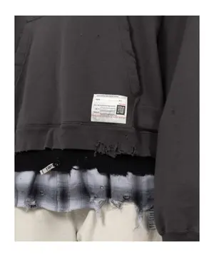 Mihara Yasuhiro Layered Drawstring Hoodie - Black