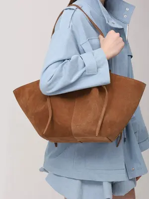 Yuzefi Large Handle Shoulder Bag - Brown