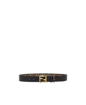 Fendi Ff Jacquard Buckle Belt - Black