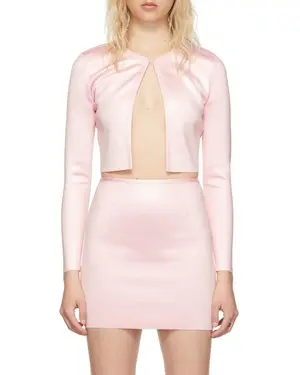 Alexander Wang Bonded Crew-neck Cropped Cardigan