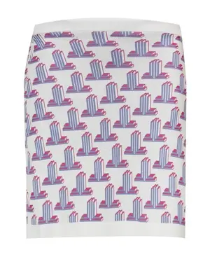 LANVIN Geometric Monogram Knitted Mini Skirt - White