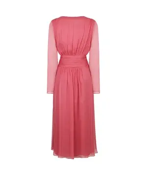 Alberta Ferretti V-neck Long Sleeve Dress