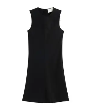 AMI Paris Sleeveless Round Neck Straight Dress - Black