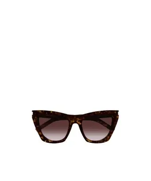Saint Laurent Saint Laurent Tortoiseshell Geometric Frame Sunglasses Brown