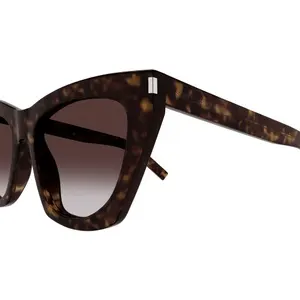 Saint Laurent Tortoiseshell Geometric Frame Sunglasses - Brown