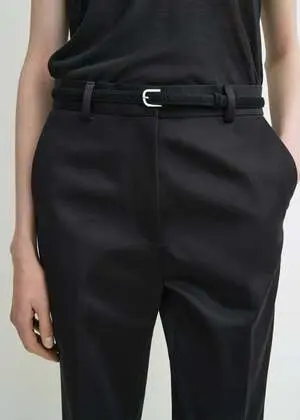 TOTEME Suede Belt With Silver Buckle