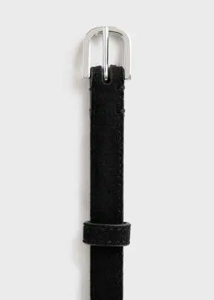 TOTEME Suede Belt With Silver Buckle