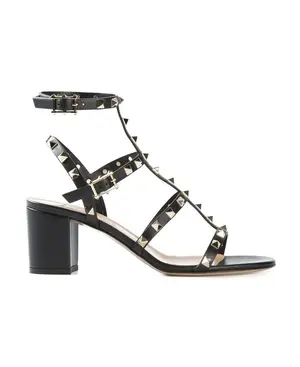 Valentino Garavani Rockstud Ankle Strap Sandals - Black
