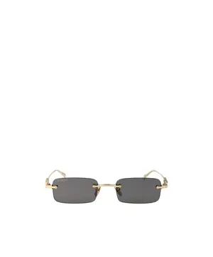 Gucci Rectangular Frame Sunglasses - Gold