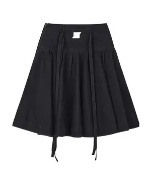 We11Done Pleated A-line Skirt With Tie Detail