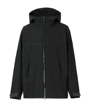Burberry Zipped Hooded Windbreaker With Logo Detail