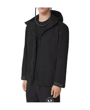 Burberry Zipped Hooded Windbreaker With Logo Detail