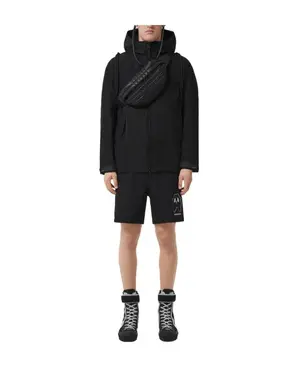 Burberry Zipped Hooded Windbreaker With Logo Detail
