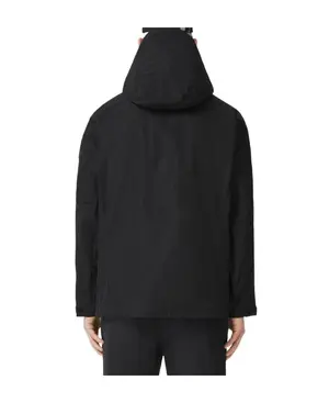 Burberry Zipped Hooded Windbreaker With Logo Detail