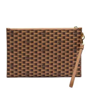 Bally Patterned Zip Clutch