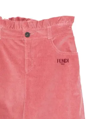 Fendi Ruffled Corduroy Trousers - Red