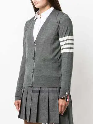 Thom Browne 4 Bar V-neck Cardigan