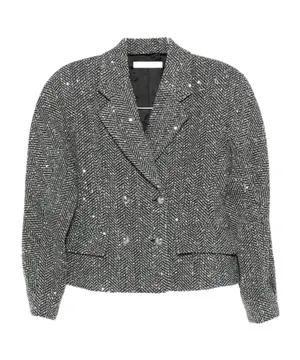 Alessandra Rich Sequin-embellished Herringbone Jacket